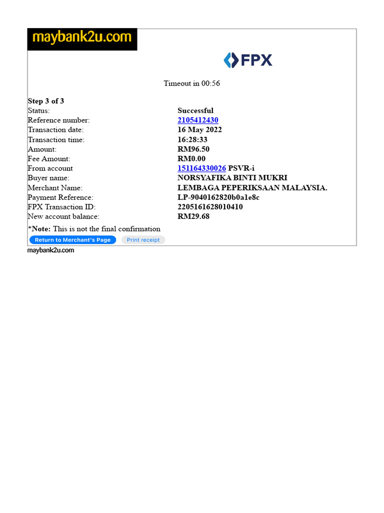 Payment Confirmation Details | PDF