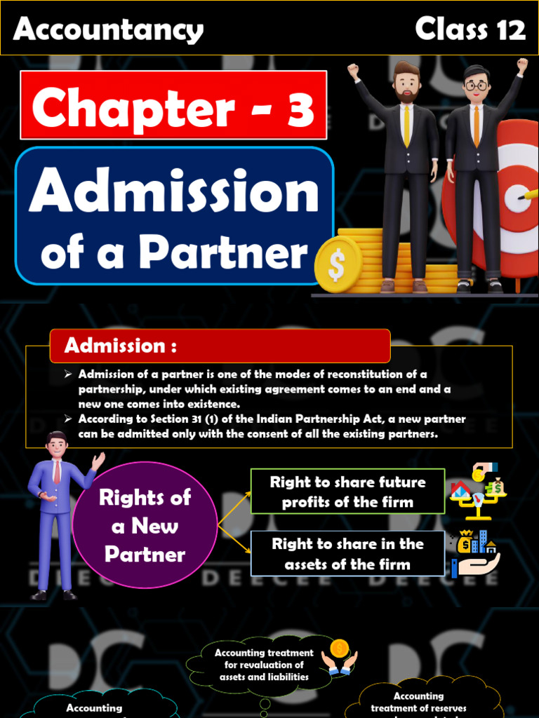 Admission of A Partner, Class 12, Cbse | PDF | Goodwill (Accounting) | Debits And Credits