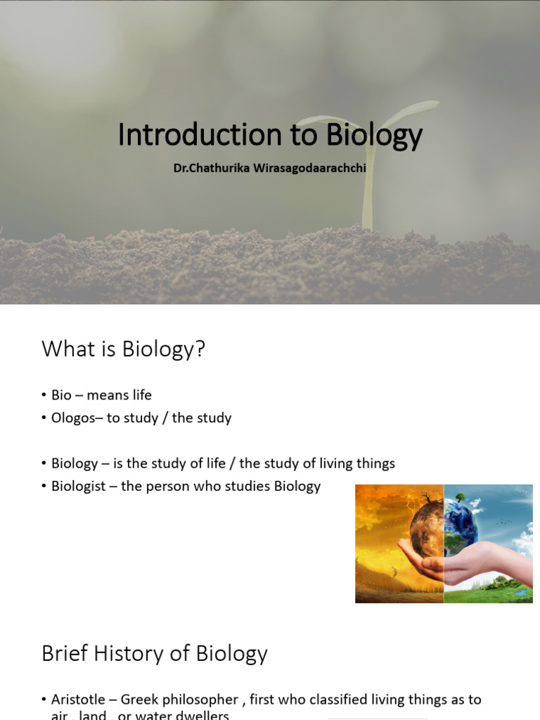 Lec 1-Introduction To Biology | PDF | Biology | Life