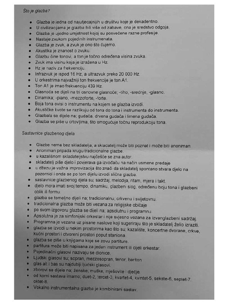 Glazbeni 1 | PDF