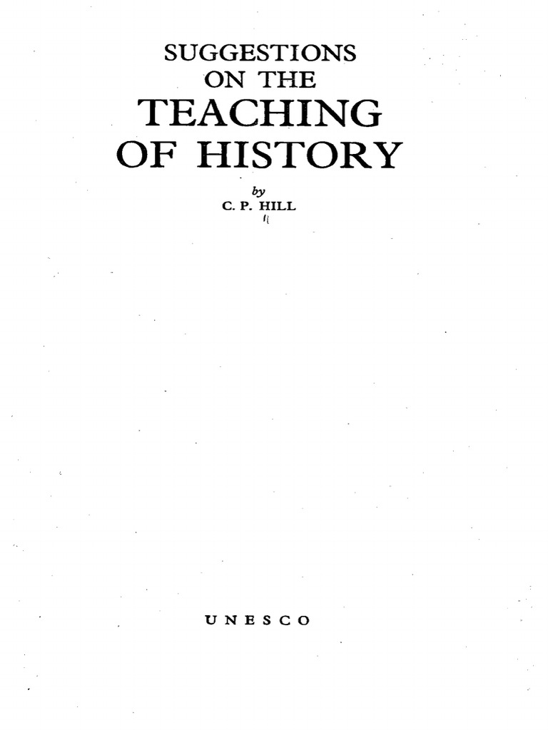 SUGGESTIONS On Teaching of History | PDF | Teachers | Knowledge
