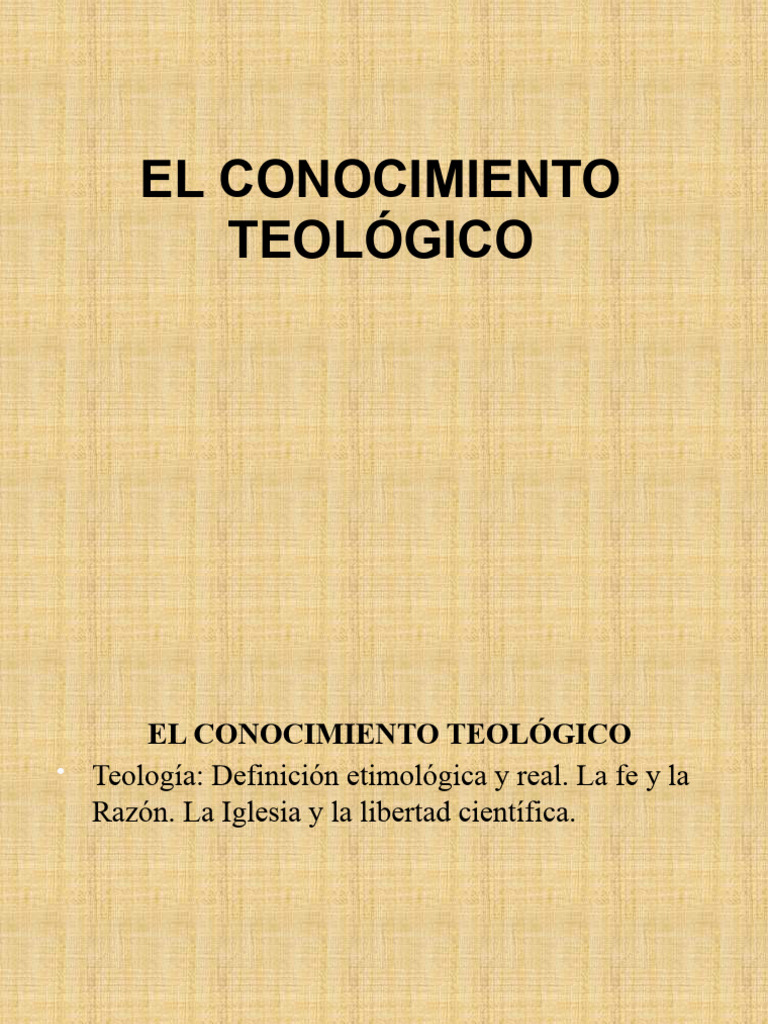 Tipos y Definición del Conocimiento Teológico | PDF | Dios | Revelación