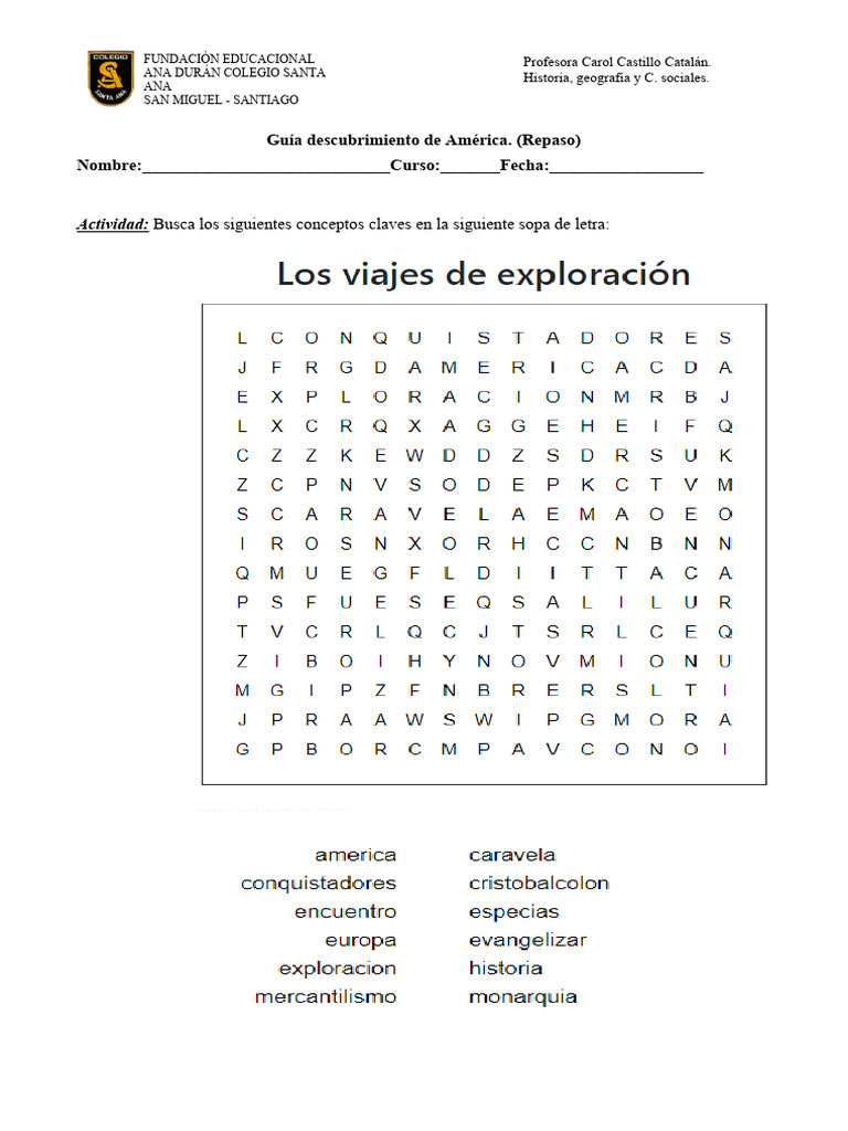 Guía Descubrimiento de América 6to | PDF | Ciencias sociales