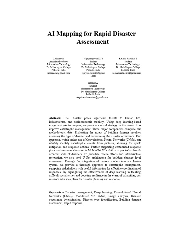 AI Mapping For Rapid Disaster Assessmen1 | PDF | Deep Learning ...