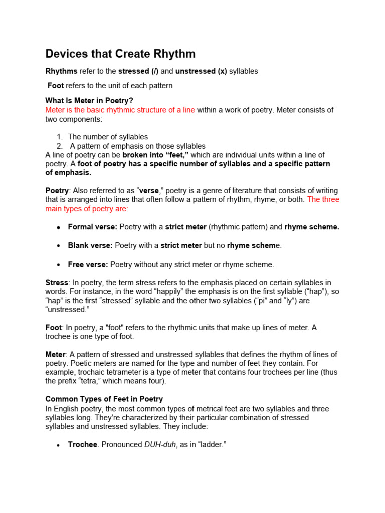 Understanding Meter and Rhythm in Poetry | PDF | Metre (Poetry) | Poetry
