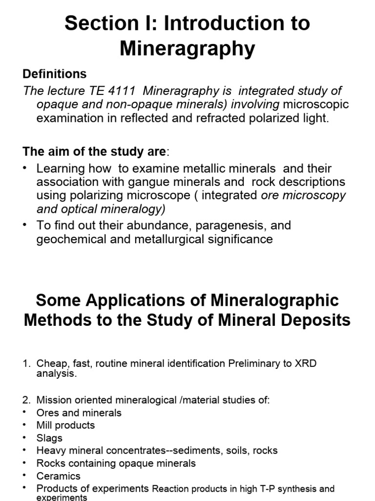 Handout Teori Mineragrafi SP4 | PDF | Physical Sciences | Optics