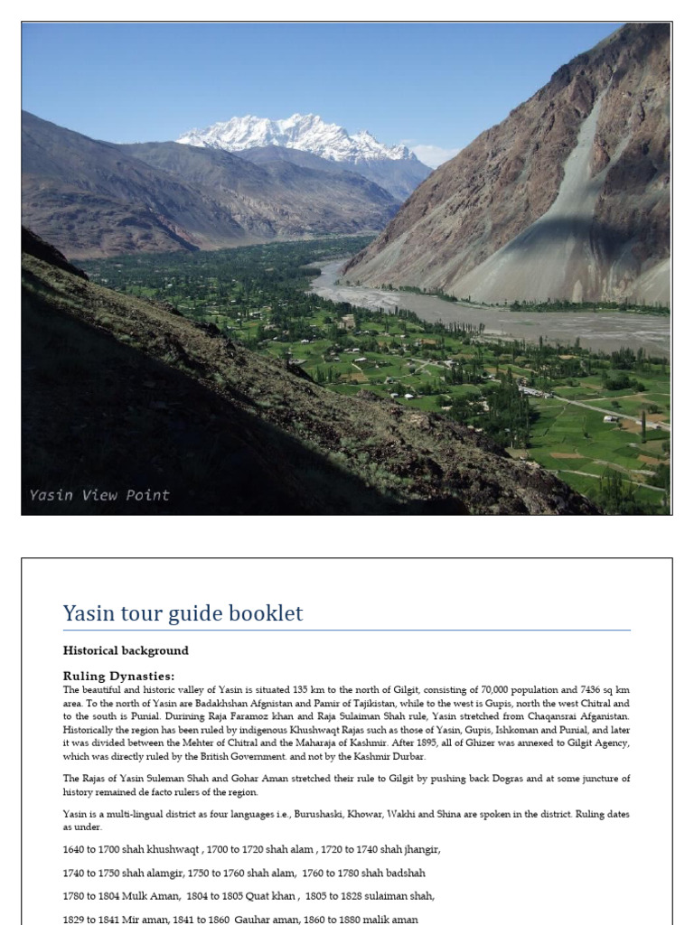 Yasin Tour Guide Book | PDF | Travel | History
