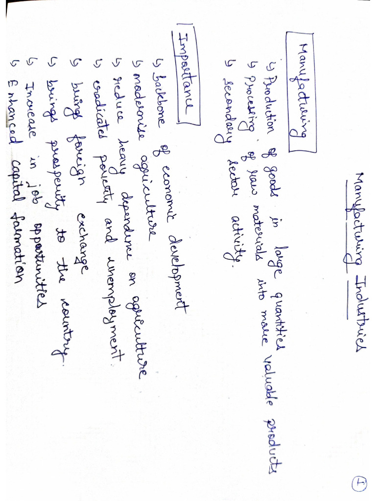 Manufacturing Industries Class 10 | PDF