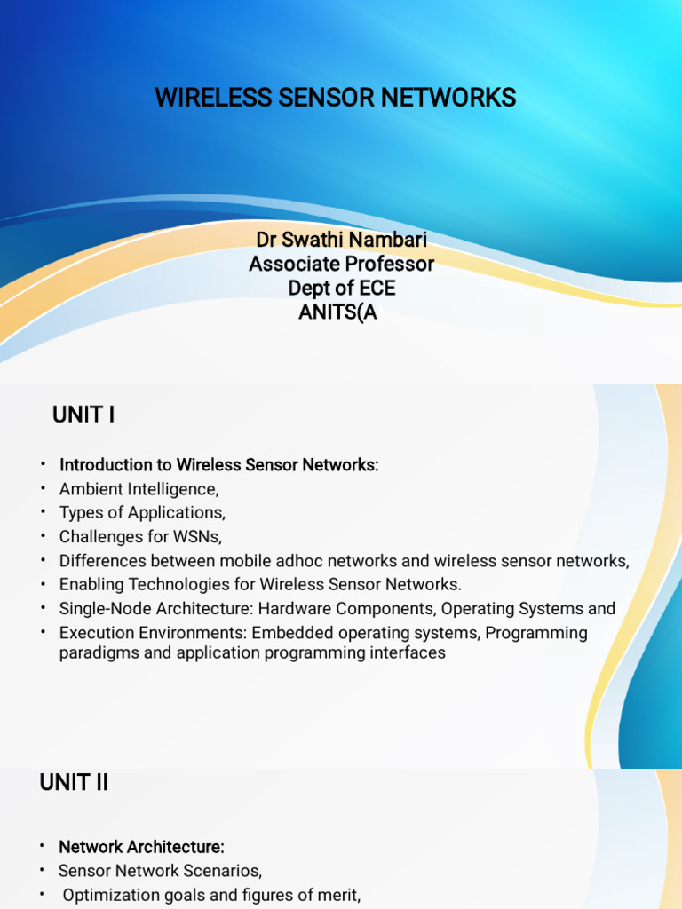 Wireless Sensor Networks(1) | PDF | Wireless Sensor Network | Computer Network