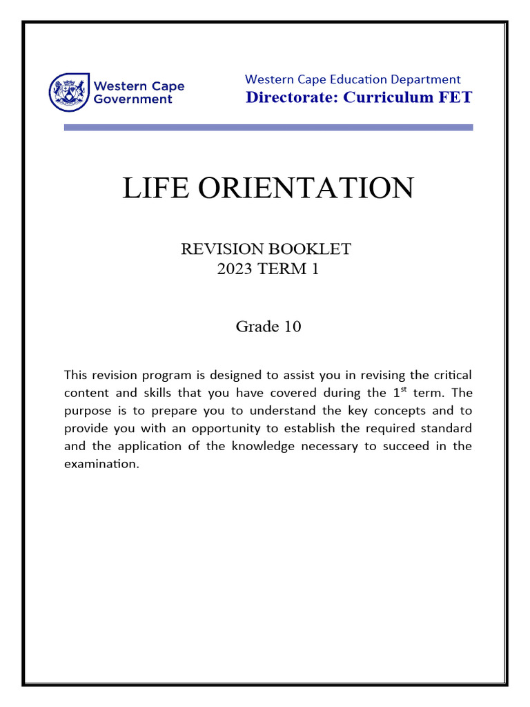 LO Grade 10 Revision Book Term 1) | PDF | Learning | Knowledge