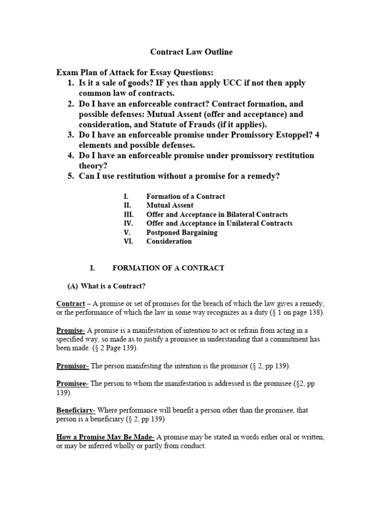 Contracts Outline Schooner 2014-15 | PDF | Offer And Acceptance | Parol Evidence Rule