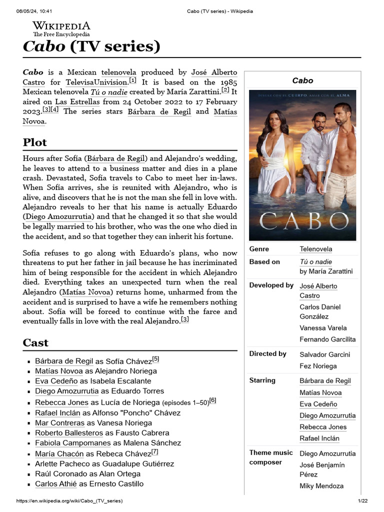 Cabo (TV Series) | PDF