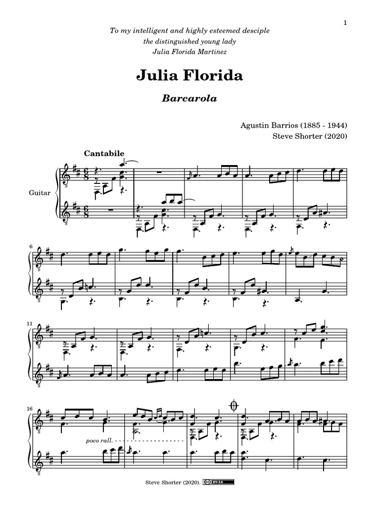 A. Barrios - Julia Florida (2 Guitars) | PDF