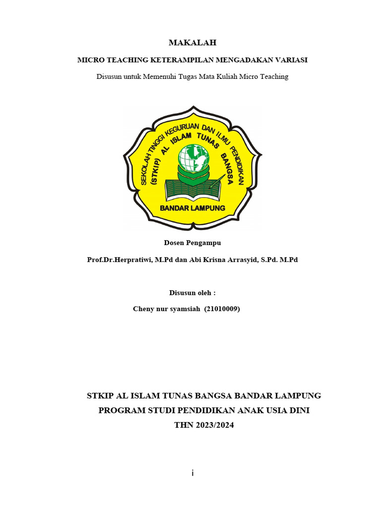 Keterampilan Variasi dalam Micro Teaching | PDF | Seni | Pengembangan Diri