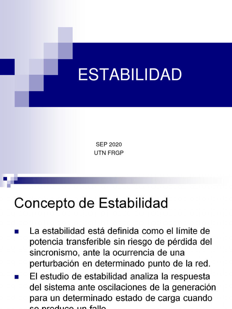 Estabilidad Rev.0 | PDF | Oscilación | Generador eléctrico