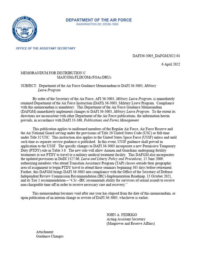 Air Force Military Leave Program Update | PDF | Risk | Accrual