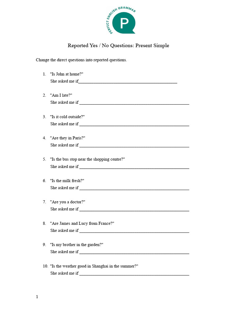 Exercises On Reported Speech | PDF | Language Arts & Discipline | Home ...