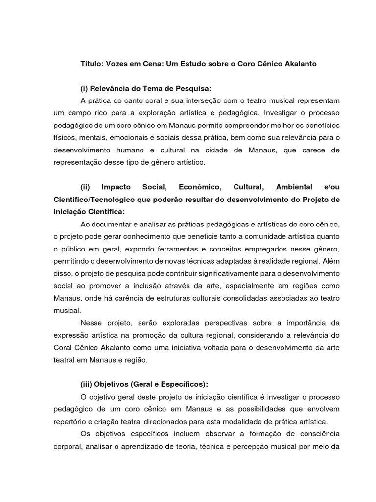 PIBIC Modelo Edital | PDF | Coro | Pedagogia PIBIC Modelo Edital | PDF | Coro | Pedagogia