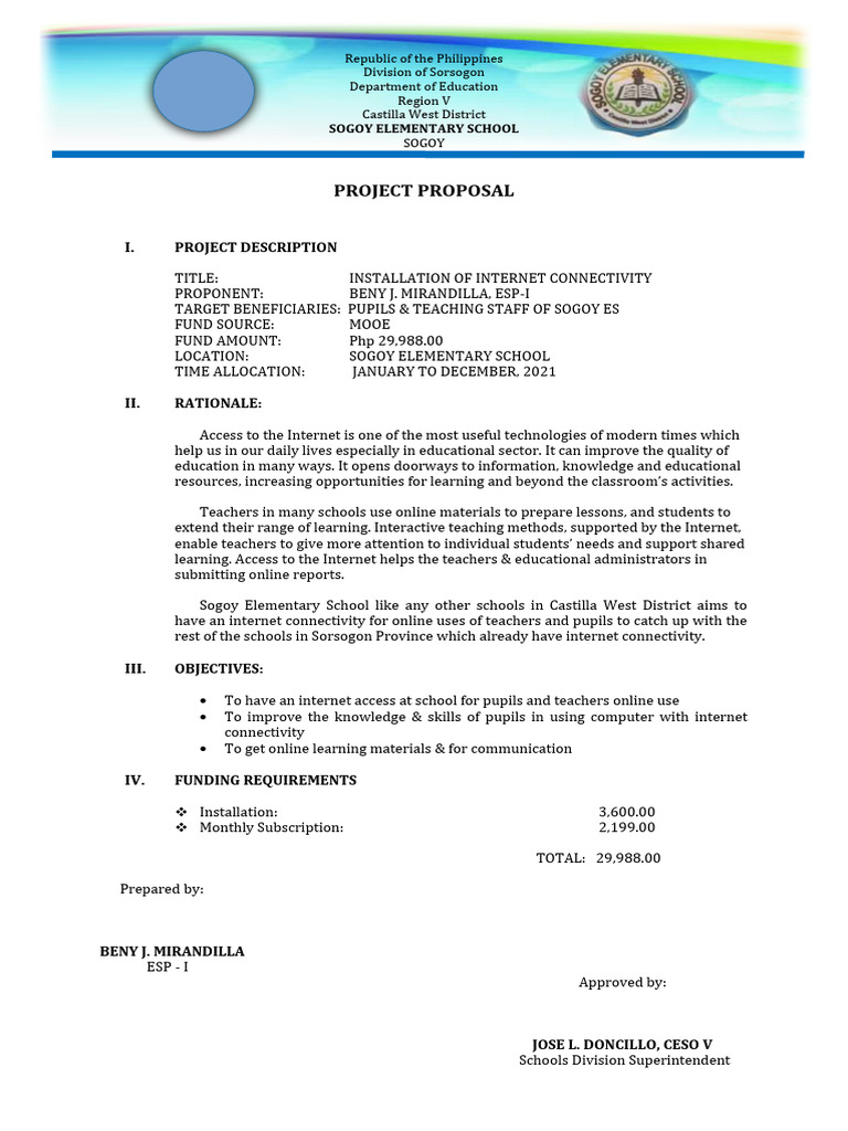 Internet Project Proposal | PDF | Teachers | Internet