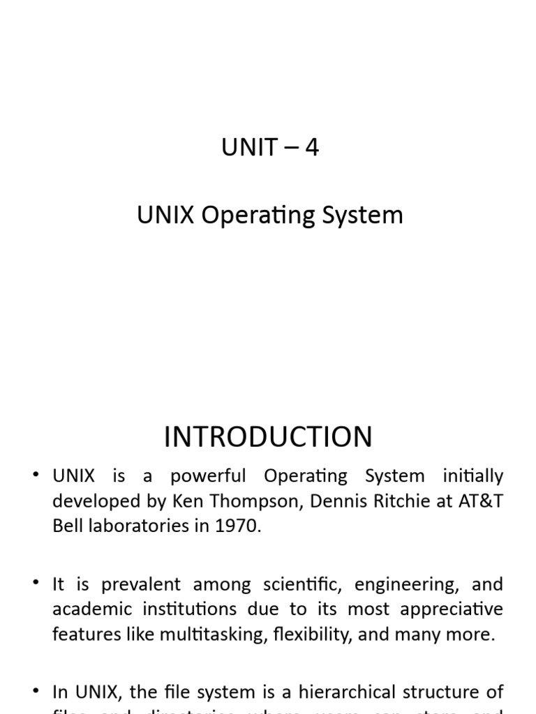 UNIT – 4 | PDF | Operating System | Unix