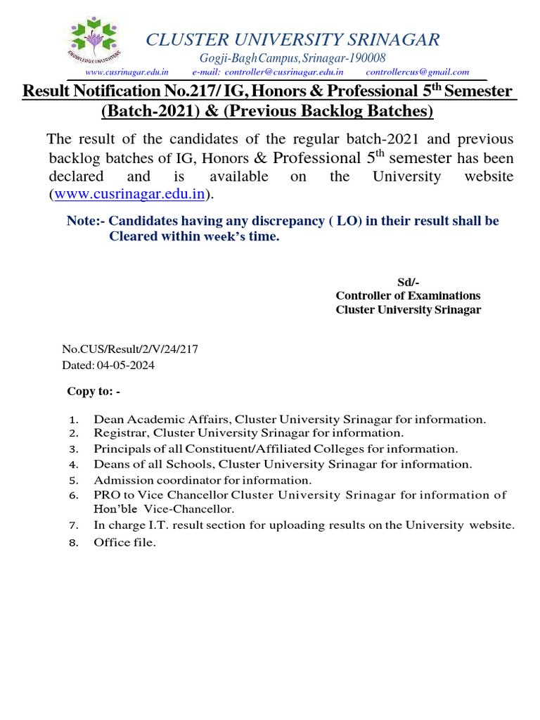 Cluster University Srinagar | PDF