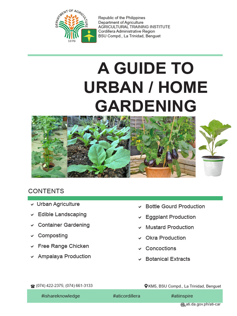 Urban Agriculture For Lowland | PDF | Compost | Hydroponics