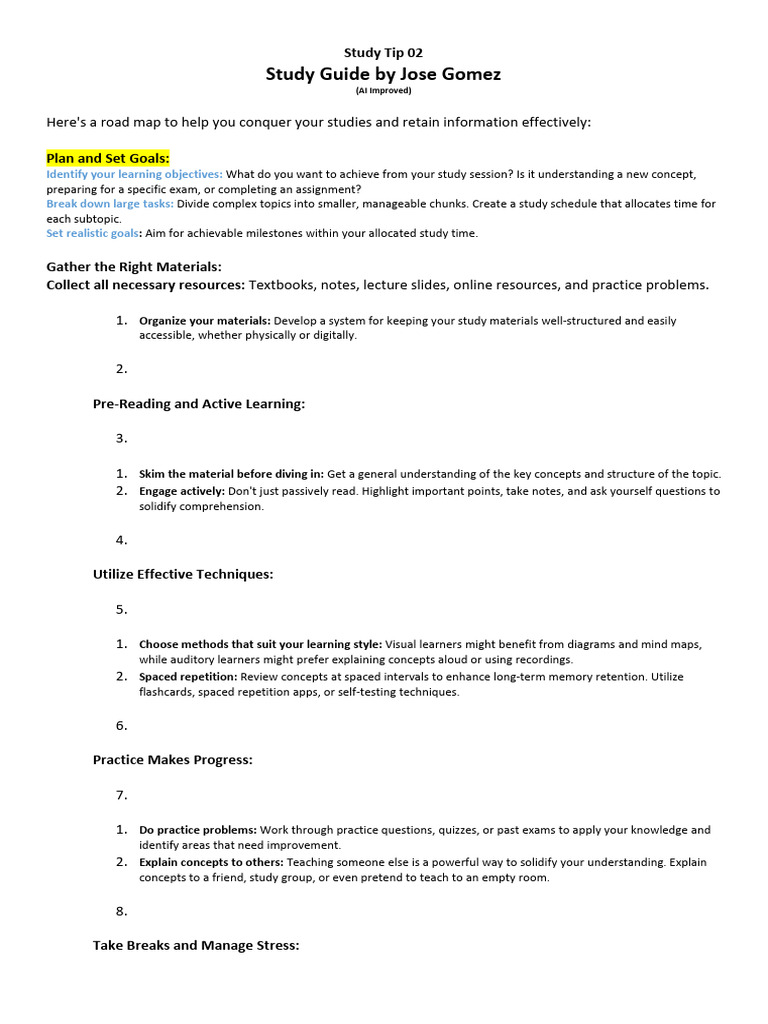 Study Tip 02 | PDF | Learning | Cognitive Science