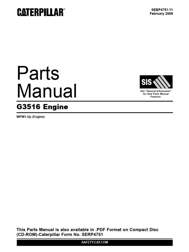 G3516 A3 PARTS MANUAL - SEBP4751-11 (WPW1-up) (Feb 2009) | PDF | Internal Combustion Engine ...