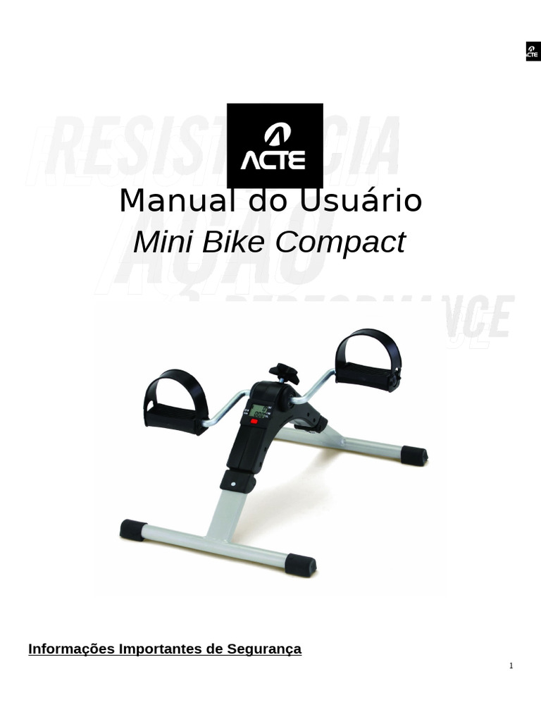 Manual da Mini Bike Compact Acte | PDF | Tecnologia e Engenharia
