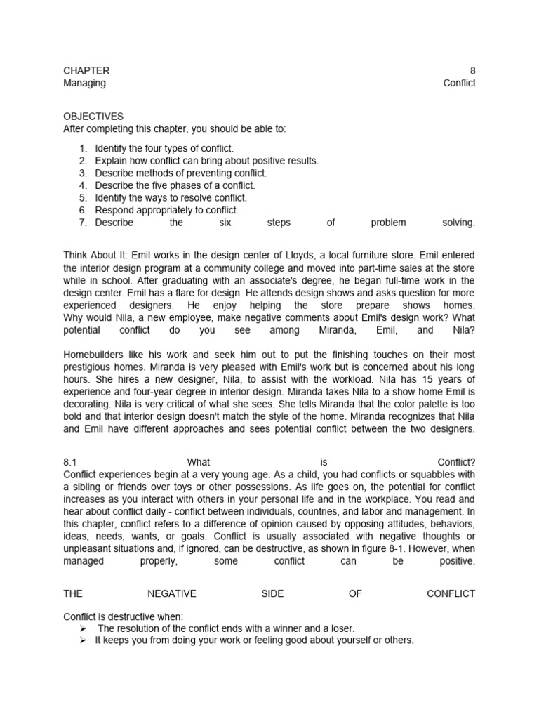 CHAPTER-8-managing-conflict | PDF | Anger | Brainstorming