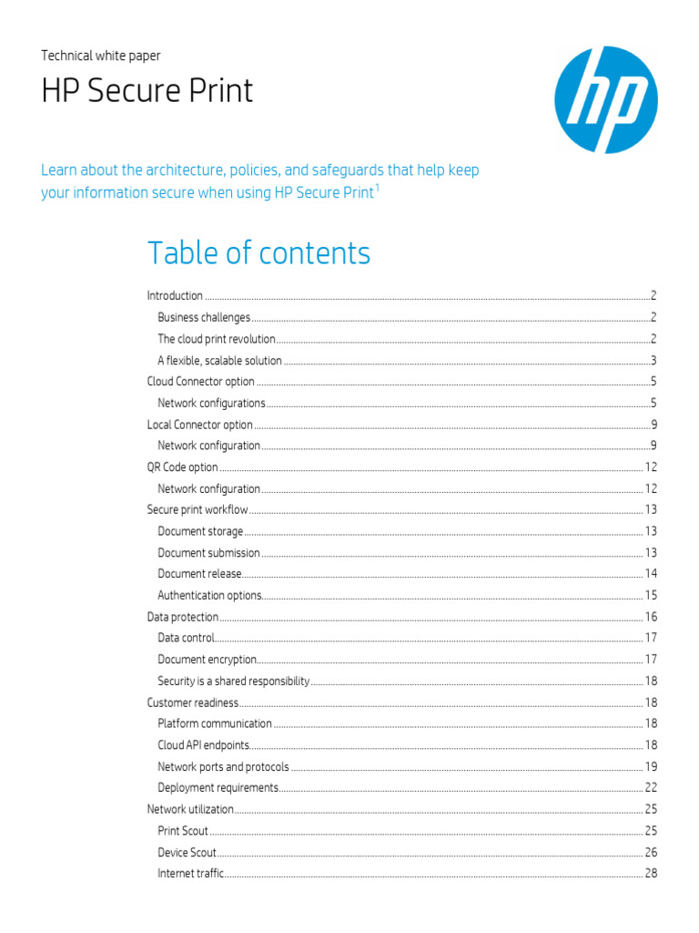 HP Secure Print | PDF | Cloud Computing | Computer Network