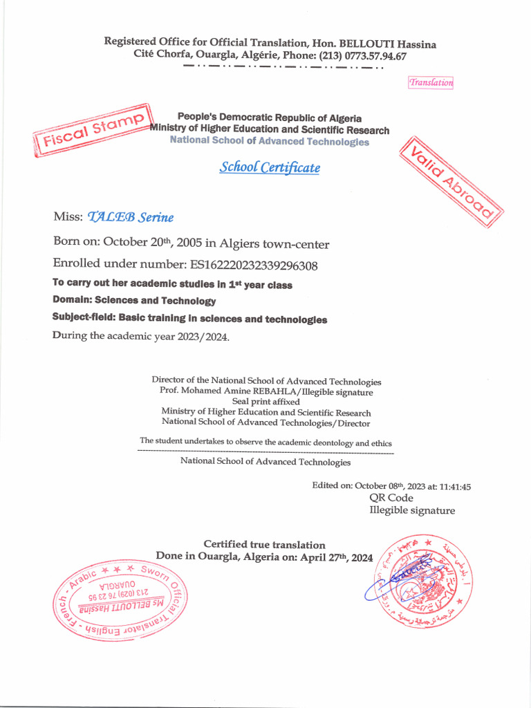 School Certificate Final Stamp | PDF