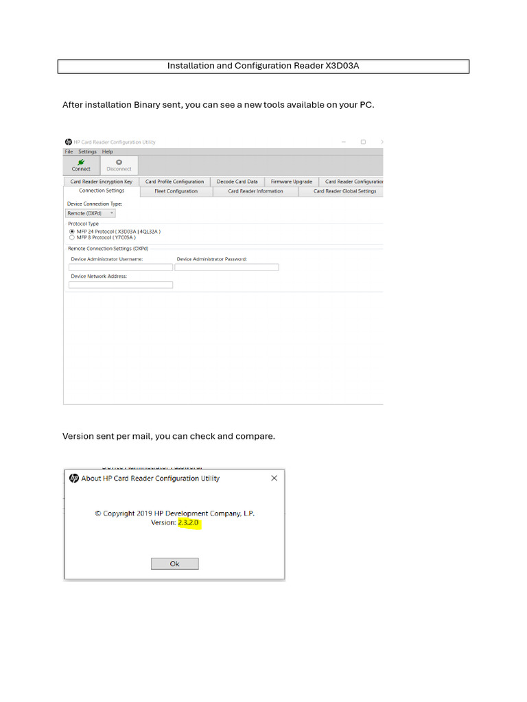 Installation and Configuration Reader X3D03A | PDF