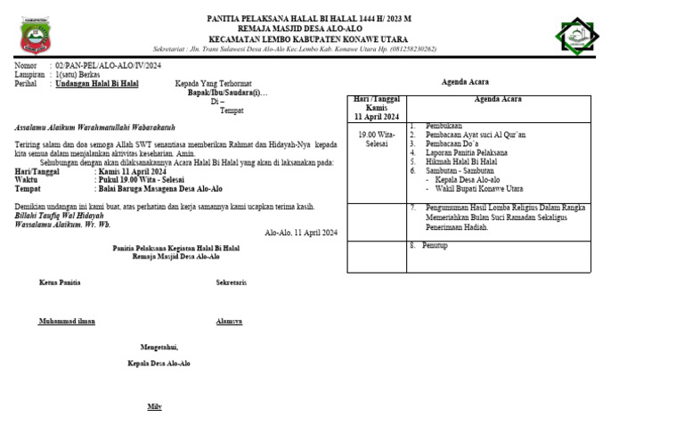 Undangan Masarakat Halbi Rempul | PDF
