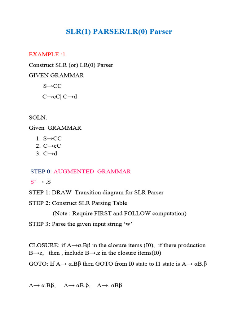 Slr Pdf Grammar Computer Programming 1240