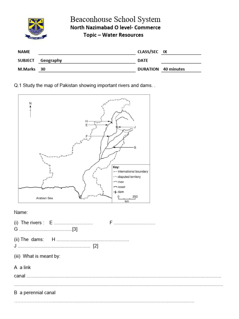 Water Resources Worksheet - Grade 9 | PDF | Transparent Materials ...