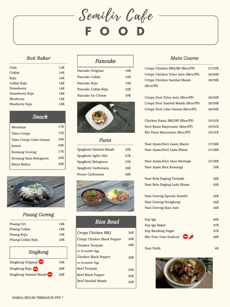 Semilir Cafe 2024 | PDF | Asian Cuisine | Non Alcoholic Drinks