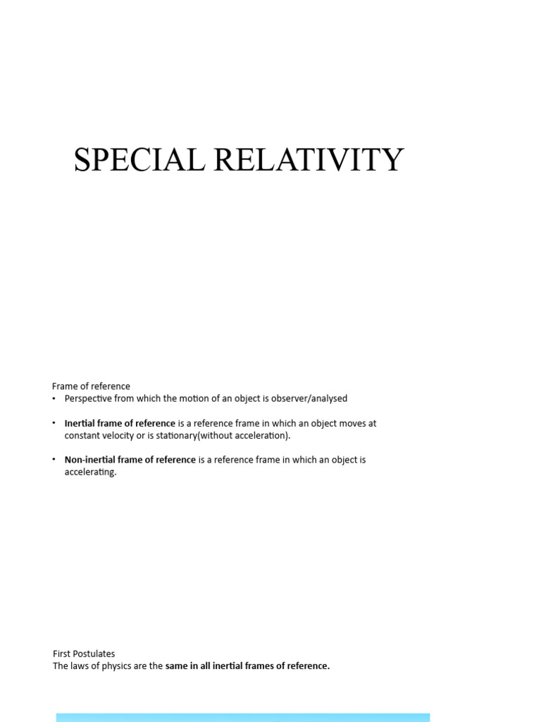 Special Relativity Final | PDF | Time | Special Relativity
