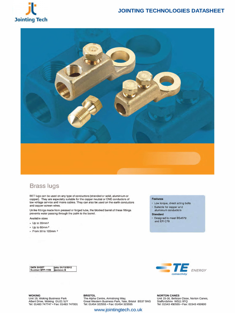Tyco Mechanical Lugs | PDF | Electrical Connector | Electrical Engineering