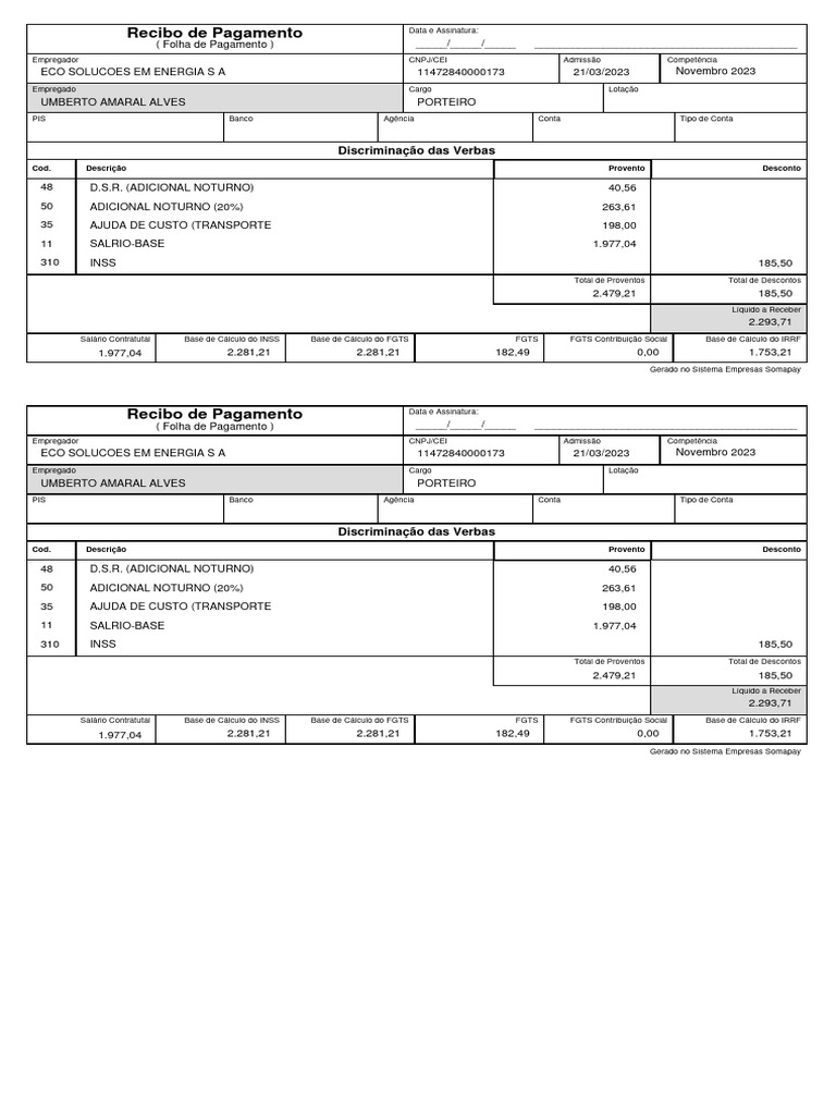 Contracheque 2023-11-01 Mensal | PDF | Programas governamentais ...