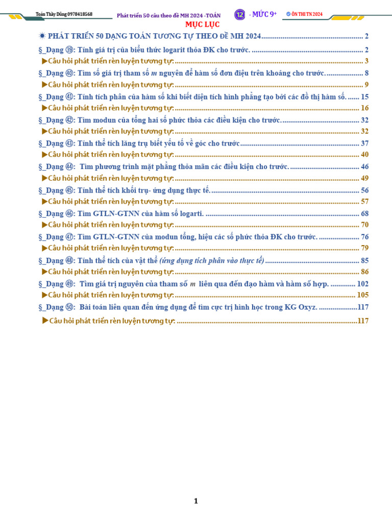 3.Quyển 3 5 Ghep Câu 39 Đến Câu 50 Phat Trien 50 Cau Tuong Tu de Minh Họa 2024 Hs | PDF