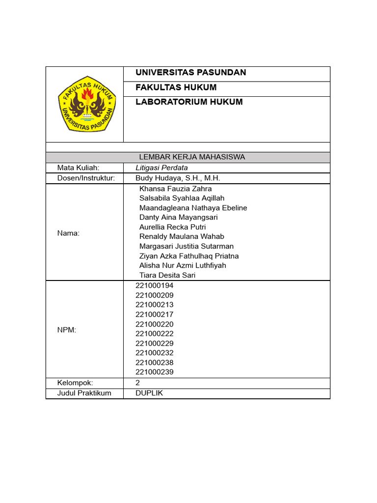 Duplik Tergugat | PDF
