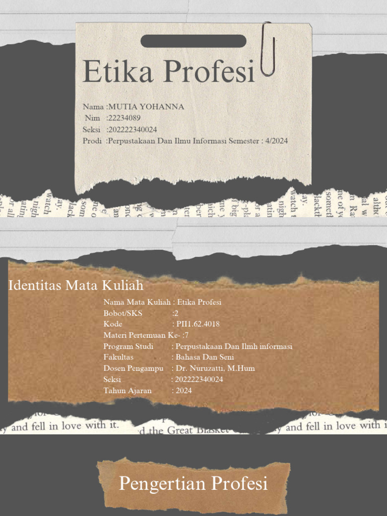 T.6 P.7 Etika Profesi - Mutia Yohanna - Compressed | PDF
