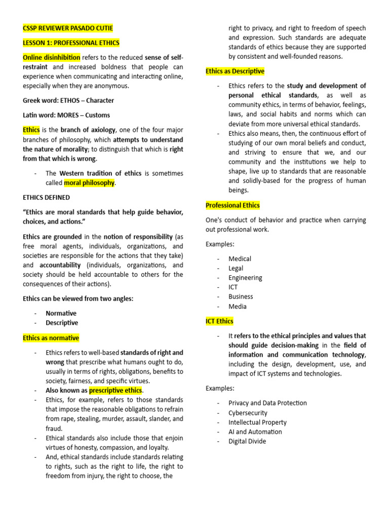 CSSP | PDF | Professional Ethics | Integrity