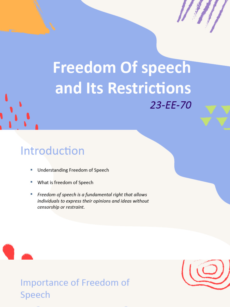 Freedom of Speech and Its Restriction | PDF | Defamation | Freedom Of ...