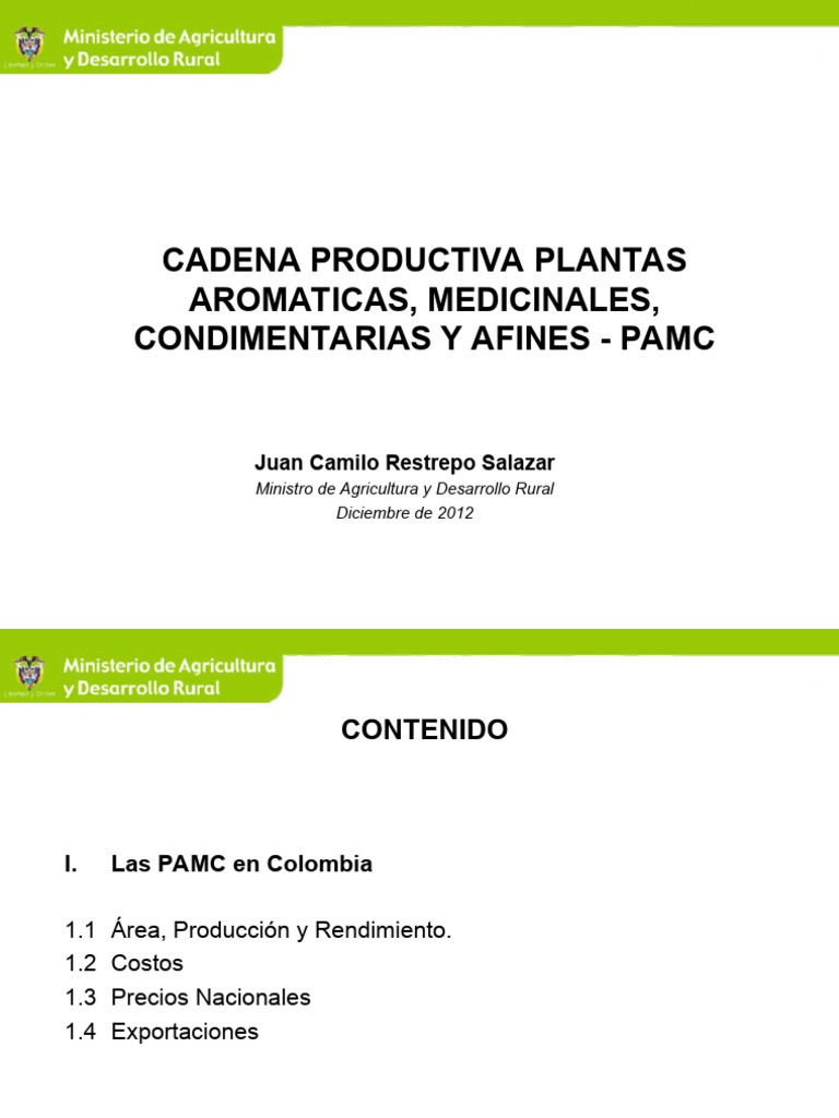 Cadena Productiva de PAMC en Colombia | PDF | Agricultura | Sustentabilidad