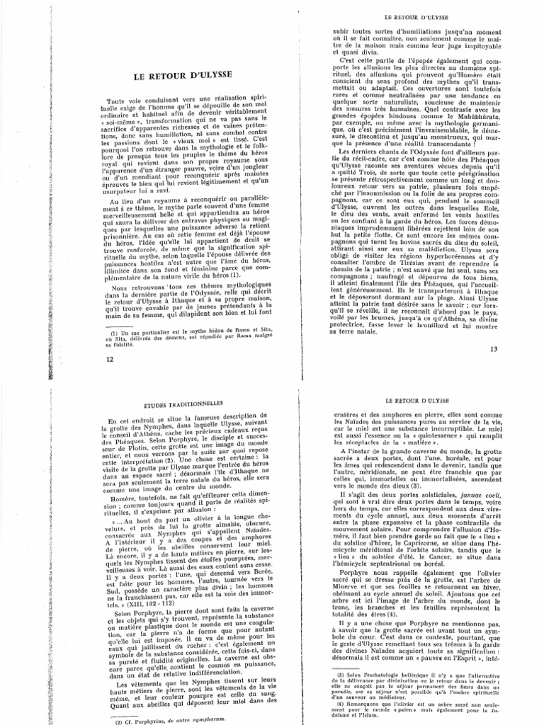 Titus Burckhardt - Le Retour D - Ulysse (ET 1979) | PDF