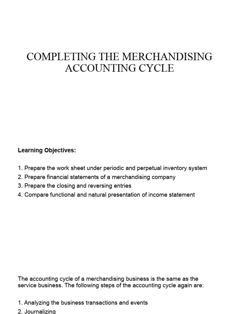 Completing The Merchandising Accounting Cycle | PDF | Debits And ...