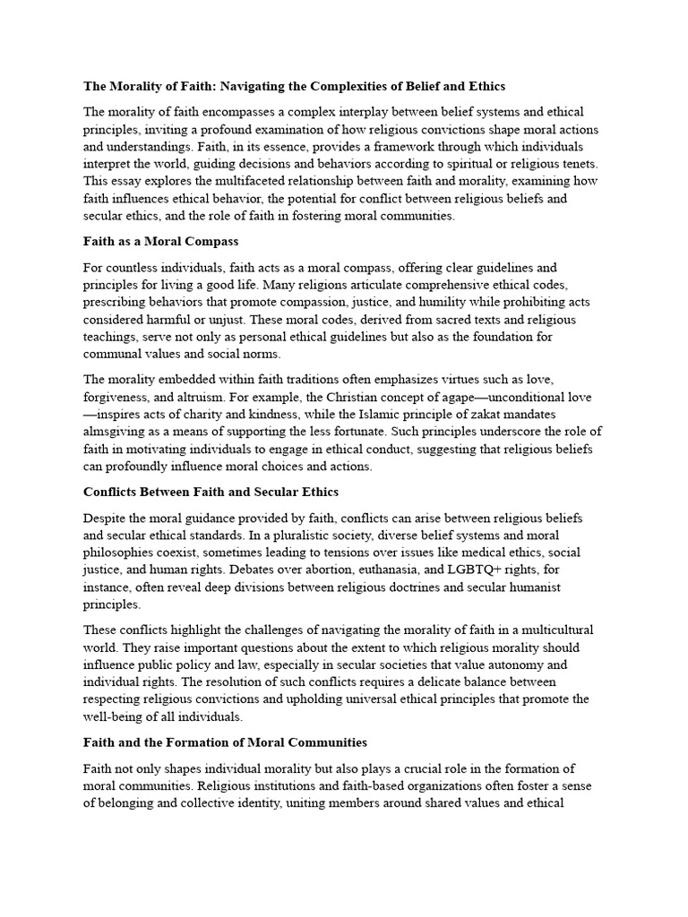 Navigating The Complexities of Belief and Ethics | PDF | Morality | Faith