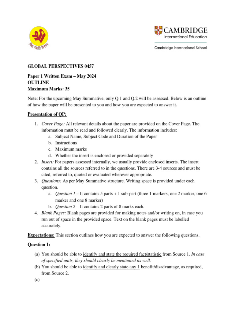 GP Summative Outline - May 2024 | PDF | Evidence | Argument